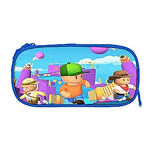 Stumble Guys Pattern Pen Pencil Case Bag Big Capacity Multifunction Storage Pouch Organizer with Zipper Office University for Girls Boy Blue