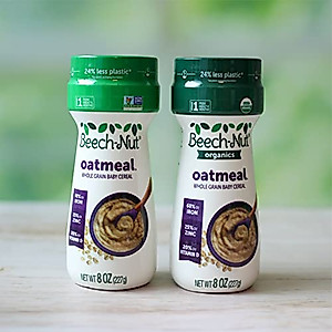 Beech-Nut Organic Oatmeal Baby Cereal Canister, 8 Ounce