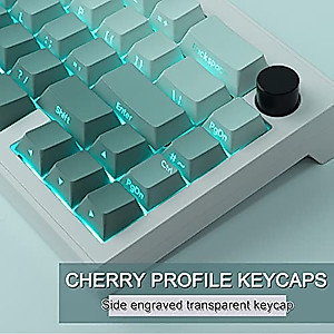 JOMKIZ PBT keycaps, 135 Keys Double Shot Keycaps Side Engraved Transparent Keycap Set Cherry Profile Backlit Keycaps for Cherry MX Switch ASIN/ISO Layout Mechanical Keyboard