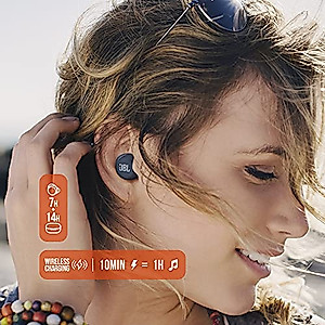 JBL Live Free NC+ - True Wireless in-Ear Noise Cancelling Bluetooth Headphones with Active Noise Cancelling, Microphone, Up to 21H Battery, Wireless Charging (Blue) (Renewed)