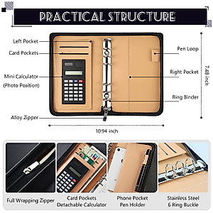 Budget Binder with Zipper Envelopes, Cash Envelopes for Budgeting, A6 PU Leather Budget Planner 2023 with Cash Envelopes Calculator, Bill Money Organizer for Cash Saving Budget System Wallet
