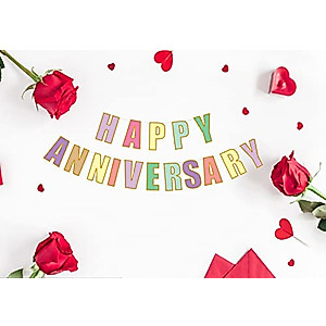 Happy Anniversary Banner, Wedding Anniversary Party Funny Paper Sign Party Supplies