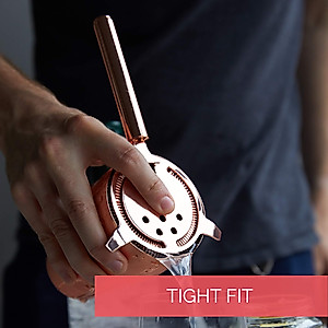 Copper Cocktail Strainer | Stainless Steel Hawthorne Strainer with Copper Finish, Bartender Tool, Easy Use Barware, Part of The Bartender Collection by Root7