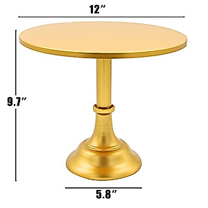 Cake Stand 12 inches/ 30cm Round Cake Stand Simple Style Metal Cupcake Holder for Wedding Event Anniversary Ceremony Birthday Party Dessert Cupcake Pedestal Display Plate Golden