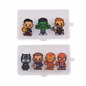 Finex 2 Pcs Set Clear The Superheroes Portable Mask Box Plastic Storage Case for Cosmetic Masks Holder Organizer Keeper Container Storing Accessories