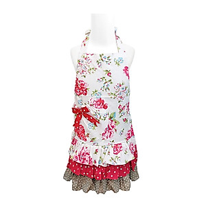 Wrapables Mother and Daughter Ruffles and Roses Apron for Baking, Cooking & Crafts, Mommy & Me Set