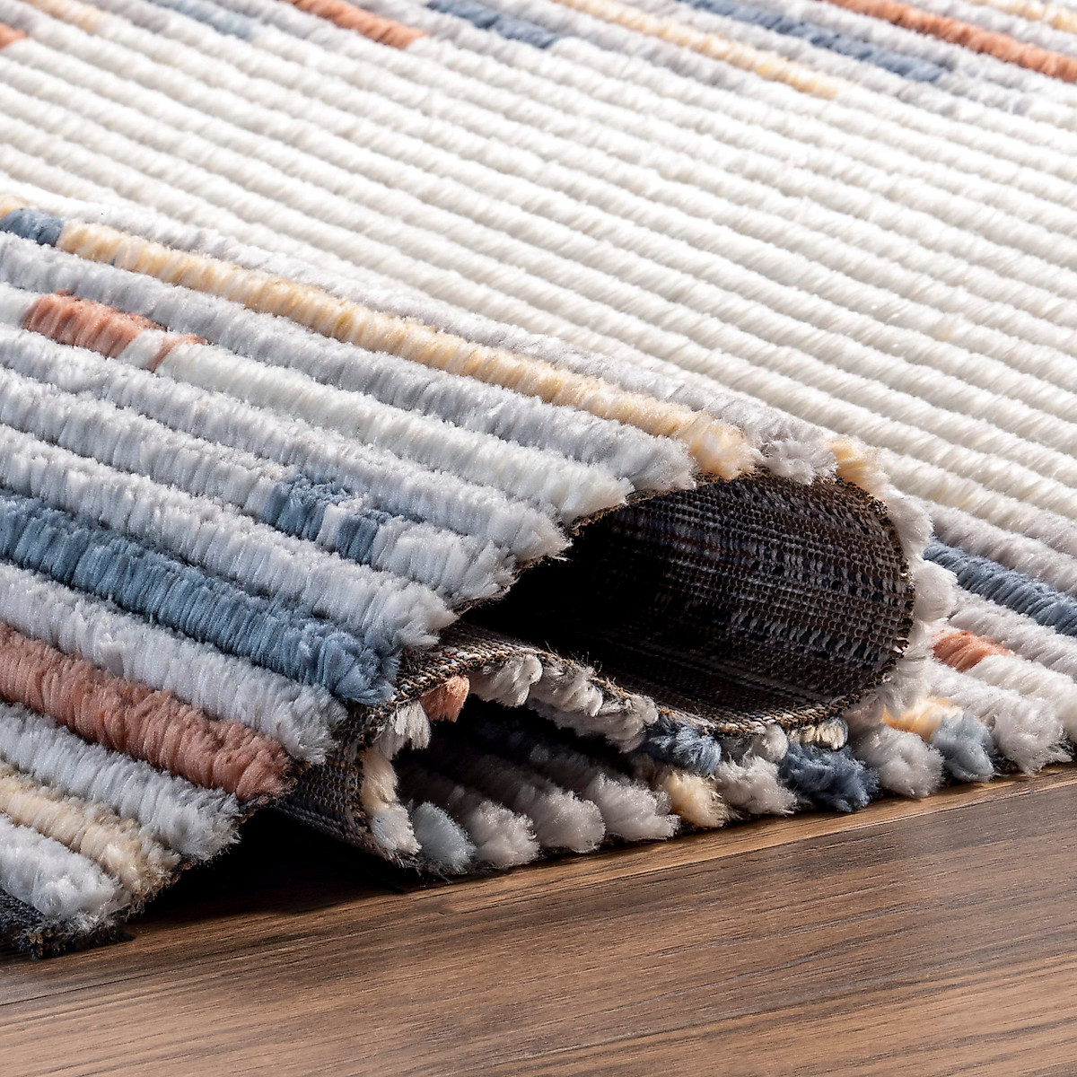 nuLOOM Morgan Contemporary Shag Fringe Area Rug, 8x10, Multi