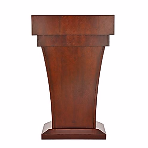 Adir Podium Stand Wood - Height 37.5" Pulpits for Churches, Reception Desk Lectern with Spacious Drawer for Hotels, Seminars, Weddings, and Classrooms (Mahogany)