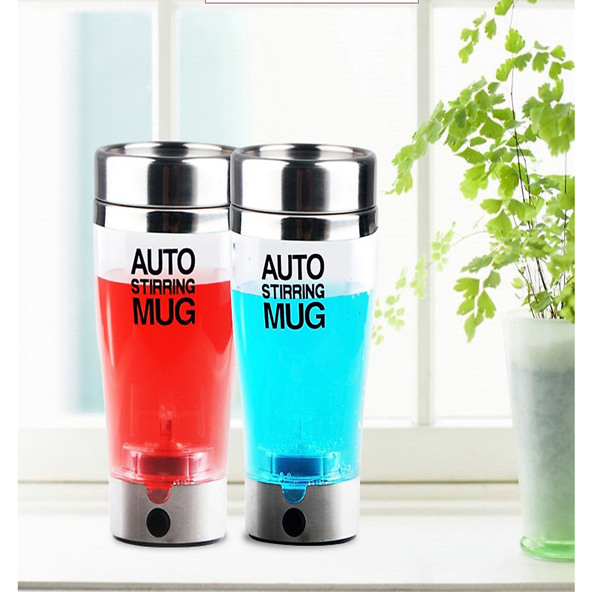 Mengshen Self Stirring Mug 400ML - Portable Multipurpose Mixer Auto Mixing Coffee Tea Cup Protein Shaker Mixer Double Insulated Electric, A037