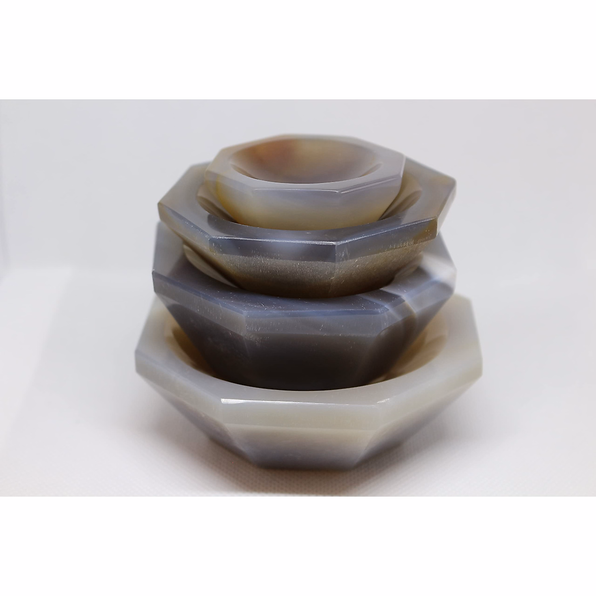 LAB4US Agate Mortar and Pestle Set ID 65mm Natural Agate Grinder for Lab Grinding Polished Brazilian Agate Internal Diameter 65mm, External Diameter 80mm; Depth 16mm; Hardness 7-7.2(65mm)