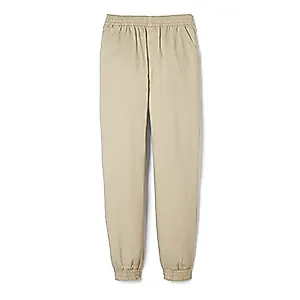 French Toast Boys' Big Pull-on Twill Jogger Pants, Khaki, 12