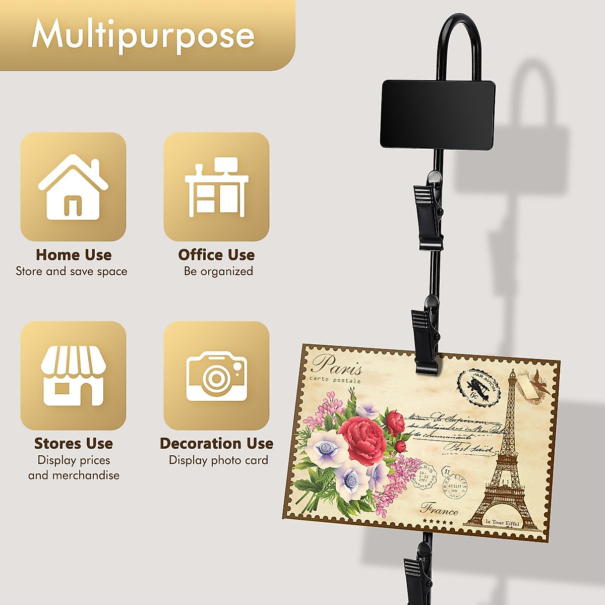 HawHawToys Hanging Merchandise Strips with Hooks, Pack of 4 – 31”Chip Rack with 12 Clips, Chips Holder, Hanging Display Strip for Retail Displaying