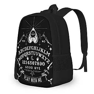 NiYoung Basic Laptop Backpack Stylish Bookbag Durable Vintage Skeleton Magic Ouija Board Black Laptop Backpack with Padded Straps for High School College Gift