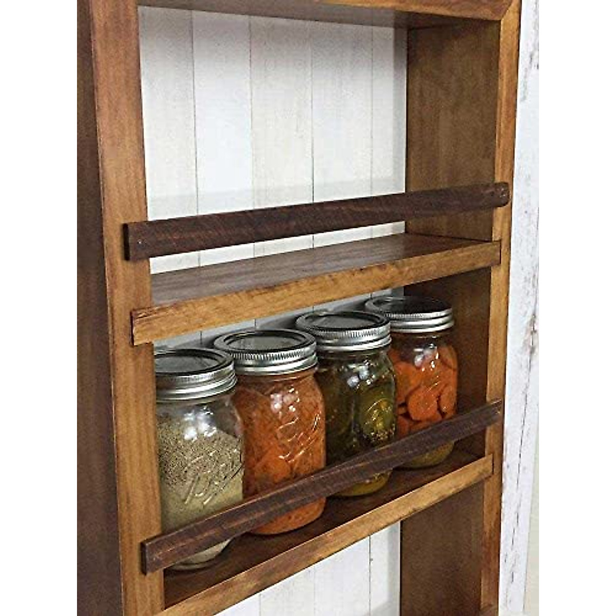 Mansfield Cabinet No. 101 - Solid Wood Spice Rack Cabinet Dark Walnut/Black