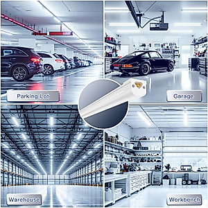 BBOUNDER 12 Pack 4FT LED Shop Lights, 5000LM Super Bright T8 Led Tube Light, 6500K Cool Daylight, 40W Equivalent 250W, Linkable Shop Light Fixture with Frosted Cover for Garage, Workshop, Warehouse