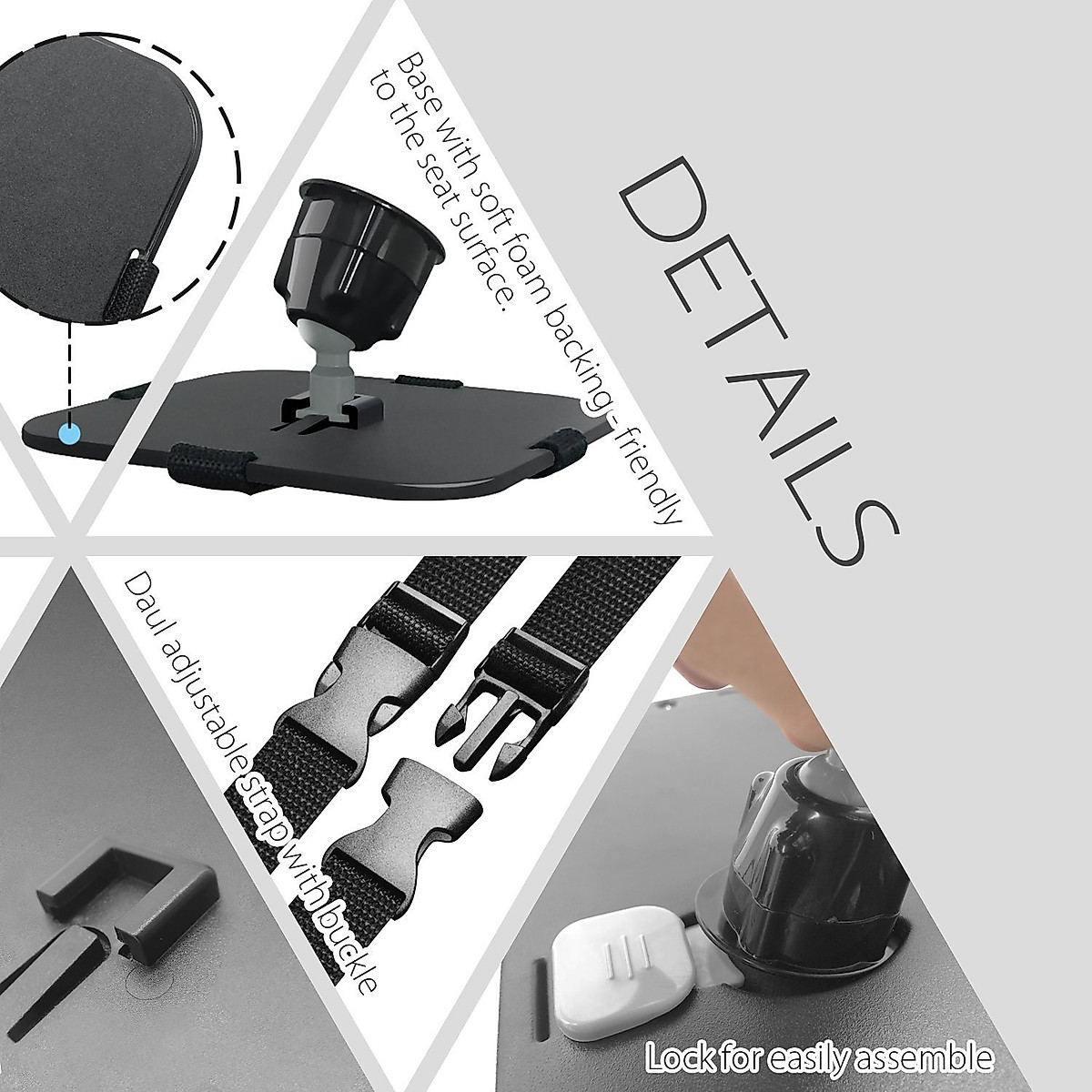 LanChuon Safety Baby Car Mirror for Back Seat, Updated Large and Stable Rear Facing Car Seat Baby in-Sight Shatterproof Mirror with Cloth, Adjustable Double Strip, 11.8 Inch Long