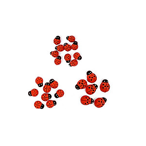 Forever in Time SE203 Mini Plastic Ladybugs X24 Peel-n-Stick