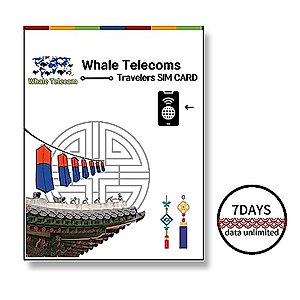 Whale Telecoms Korea Travelers SIM card/7days/Unlimited Data/High-Speed and Safe Local Network