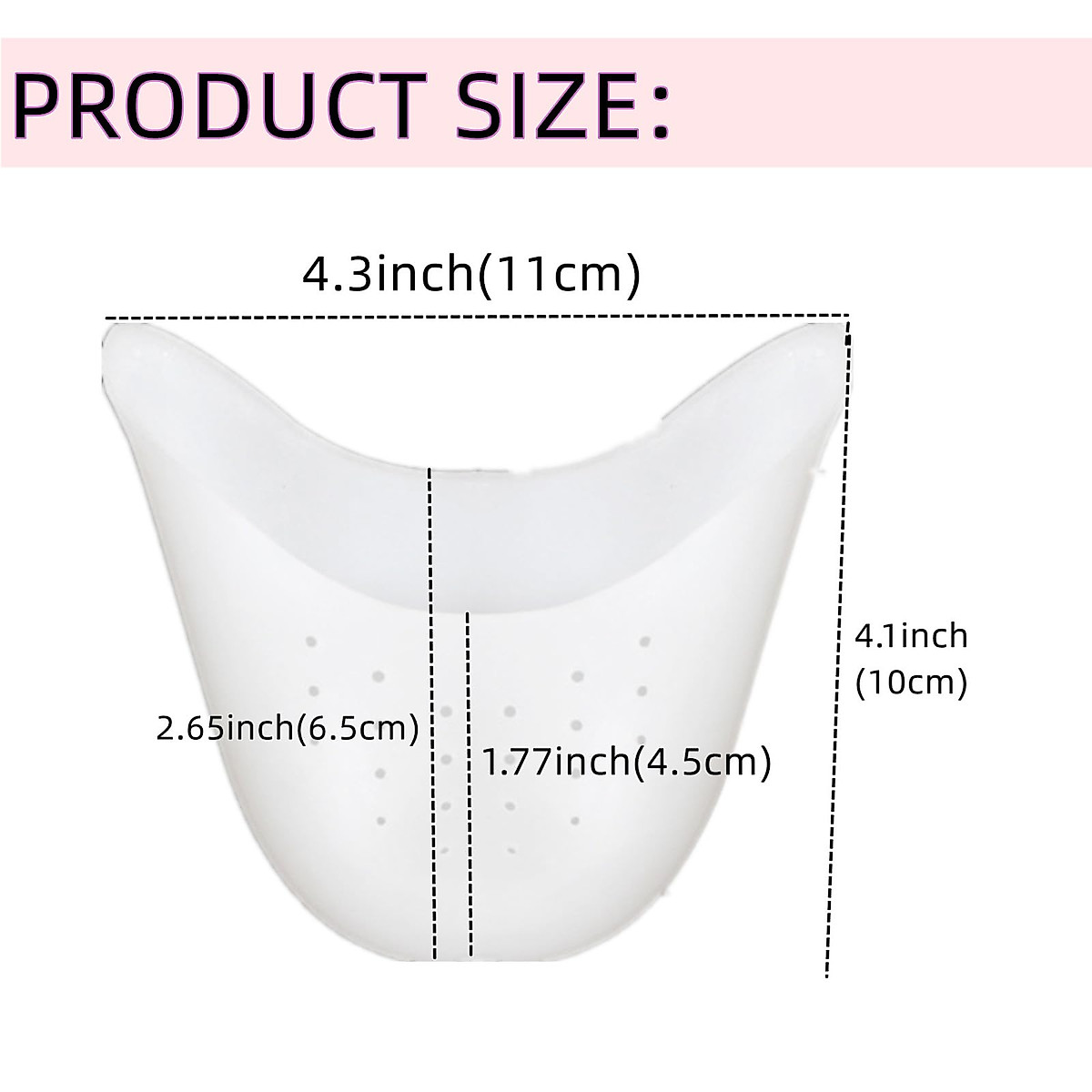 BeeSpring 2 Pcs Ballet Dance Toe Pads Soft Silicone Gel Toe Covers High Heels Toe Caps Toe Protector with Breathable Hole for Women,1 Pair- White