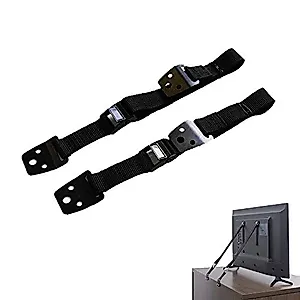 Anti Tip Furniture and TV Safety Straps | Earthquake Proof | Heavy Duty Mount Anchor For Baby Proofing Flat Screen TV, Dressers, Cabinets, Wardrobe, Bookcase | Bolts and Metal Parts Included - 2 Pack