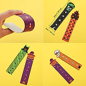 45 Pieces Halloween Bookmark Rulers, Ruler Markers with Halloween Themed Prints for Classroom Rewards and Trick or Treat Prizes Halloween Party Decorations (5 Designs)