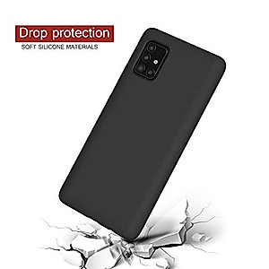 Meifei Galaxy A51 5G Case, Samsung A51 5G Case Liquid Silicone Case Dual Layer Hybrid Hard PC Soft Silicone Gel Rubber Bumper Slim Fit Shockproof Protective Phone Case for Samsung Galaxy A51 5G, Black