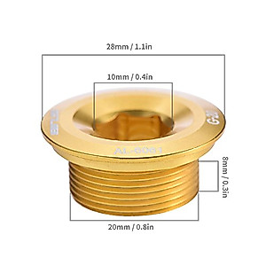 Yosoo Health Gear Crank Arm Fixing Bolt, Crank Bolt, Aluminum Alloy Crank Fixing Bolt for Road Bike Mountain Bike 5 Colors Optional(Gold)