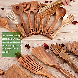 Natural Teak Wood Kitchen Utensils with Spatula and Ladle (10)