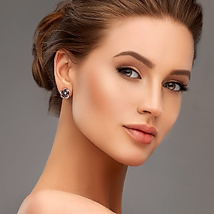 14K Gold Rose Flower Sterling Silver Stud Earrings For Women Dainty Rose Gold Flower Pearl Earrings Hypoallergenic Earrings Cute Studs For Her Nickel Free