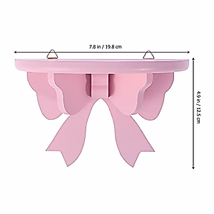 Zerodeko Floating Book Shelf Wood Wall Shelves Bow Shaped: Pink Wooden Floating Shelf Rustic Wall Display Shelf Flower Pot Holder for Room Home Wall Decor Hanging Wall Shelves