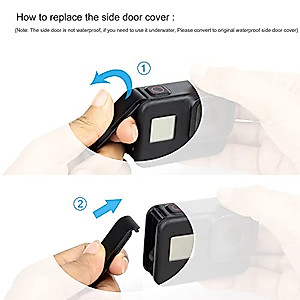 SOONSUN Aluminum Side Door Cover for GoPro Hero 8 Black Removable Replacement Battery Door Cover with Type-C Port for GoPro Hero8 Black, Charging Without Removing Battery Door