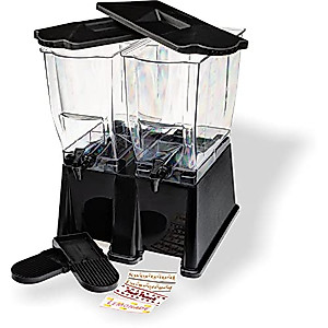 Carlisle FoodService Products Trimline Double Base Rectangular Drink Dispenser with Spigot for Catering, Buffets, Restaurants, Polycarbonate (Pc), 3.5 Gallons, Black