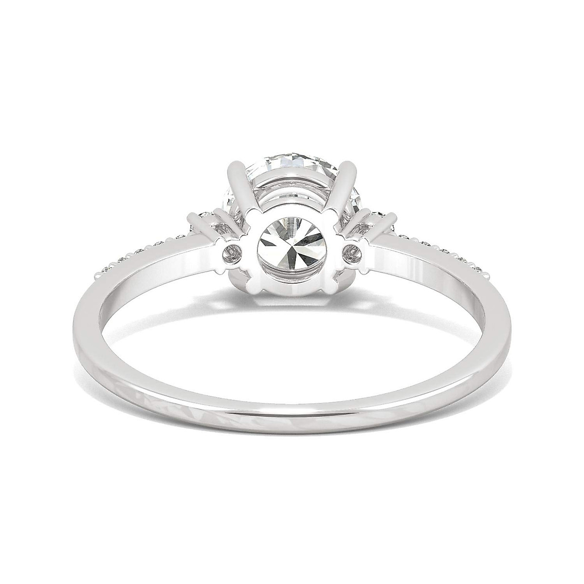 Charles & Colvard Created Moissanite 7mm Round Cut Engagement Ring for Women | 1.31 cttw DEW | Lab Grown | Solid 14K White Gold with Rhodium | Size 7