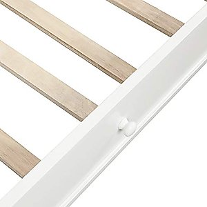 Solid Pine Wood Twin Size Daybed Frame - Used as Sofa or Bed, Ideal for Small Spaces with Trundle - Concise and Modern Appearance - with Square Posts and Wide Boards - Easy to Assemble - White