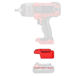 1x Adapter Fits Bauer 20v MAX Cordless Tools Compatible with Milwaukee M18 (Not Old V18) Red Lithium Batteries- Adapter Only