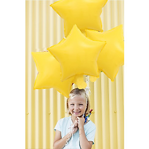 10 Pcs Yellow Star-Shaped Balloon 18 Inch Foil Balloon Mylar Balloon Happy Birthday Balloons Decoration