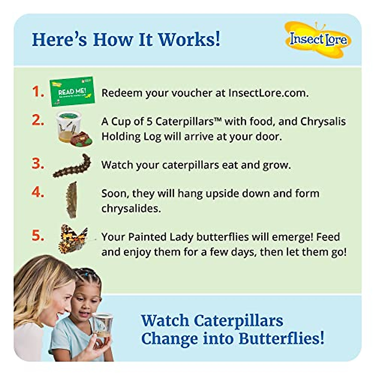 Insect Lore Giant Butterfly Garden with Voucher | 18 Inch Habitat | Life Cycle Figurines Included | Voucher to Redeem 5 Baby Caterpillars Later | Raise Painted Lady Butterflies