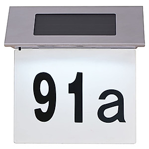 KTHLBRH (Fast Shipments) luminated Address Number Sign Solar House Number Light Waterproof Outdoor Light Up for Home Garden Yard Street Solar LED House Number Light Stainless Steel