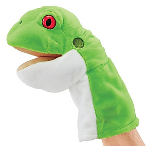 Wild Republic Puppet, Frog, 12 inches, Gift for Kids, Plush Toy, Fill is Spun Recycled Water Bottles