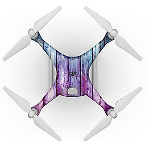 Design Skinz Design Skinz Pink & Blue Dyed Wood Full-Body Wrap Decal Skin-Kit Compatible with The Drone DJI Inspire 2