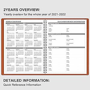 2021-2022 Weekly Appointment Book/Planner - 53 Weeks Daily Planner Organizer, 15-Minute Increments, Flexible Cover, Twin-Wire Binding, 8.5" x 10.85"