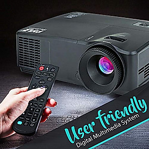 Pyle Full HD DLP 1080P 3000 Lumens Projector Home Theater High Performance Ceiling Mountable, System & Keystone Adjustment for TV, Laptop & Business Office Presentation-(PRJLEDLP205)