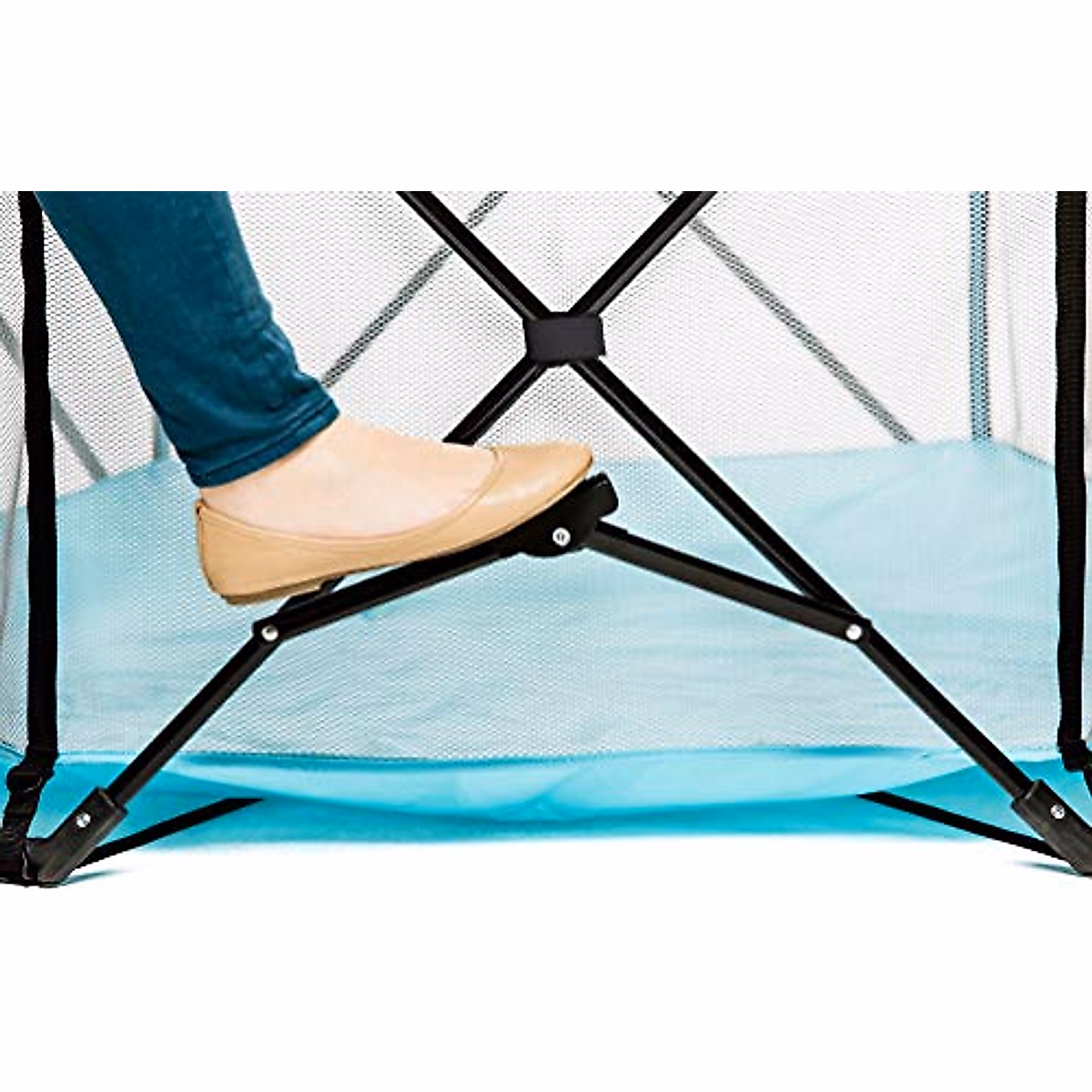 Regalo My Play Deluxe Portable Play Yard Indoor and Outdoor, Bonus Kit, Includes a Full Canopy, Washable, Aqua, 6-Panel