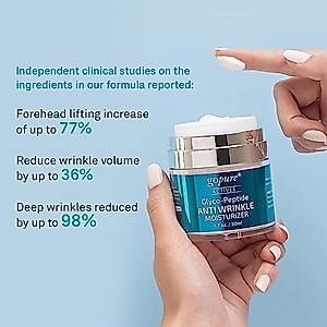 goPure Glyco-Peptide Anti Wrinkle Face Cream - Hyaluronic Acid Moisturizer for Face with Glycolic Acid, Peptides, and Vitamin E - Hydrating Facial Moisturizer with Anti-Aging Formula - 1.7 fl oz