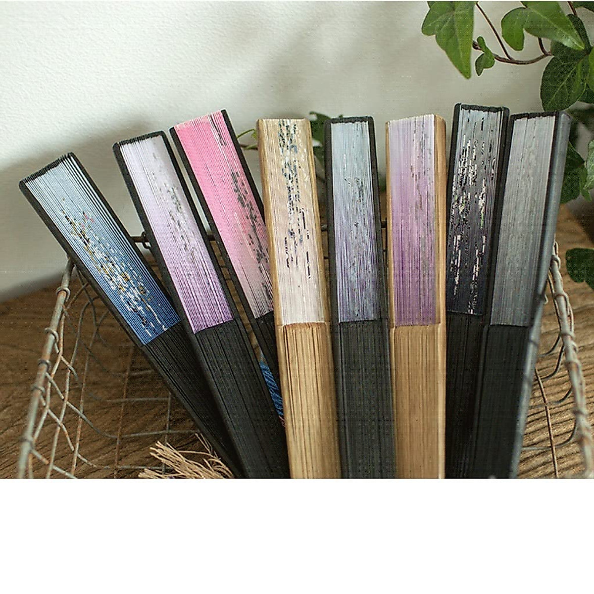 Folding Hand Fan for Women Hand Held Silk Folding Fans with Bamboo Foldable Chinese Japanese Vintage Fan Purple Sakura