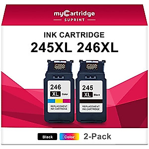 myCartridge SUPRINT 245XL 246XL Ink Cartridge Black Color Combo Pack Replacement for Canon 245XL 246XL PG-245XL CL-246XL for Pixma MG2522 TR4520 TR4500 TS3322 TS3122 MX492 MG2500 Printer Canon 245 246