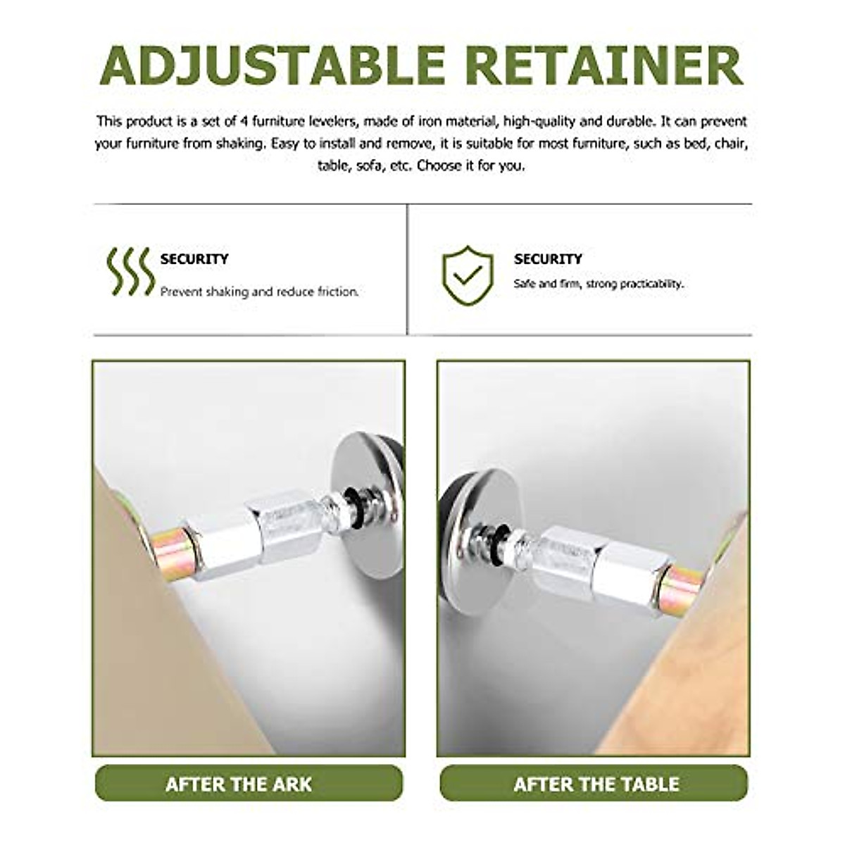 BESPORTBLE Daybed Frame 4pcs Bed Frame Anti- Shake Tools Adjustable Threaded Bedside Fixer Headboards Loosening Tools Set Bed Support Anti- Shake Fixer for Room Wall 65mm- 92mm Adjustable Bed Frames