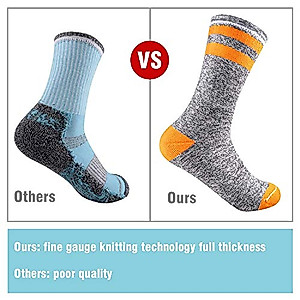 FEIDEER Women's Walking Hiking Socks, 5-Pack Outdoor Recreation Socks Wicking Cushion Crew Socks (5WSL18105-L)