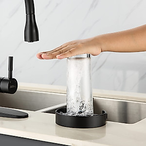 Glass Rinser For Kitchen Sink - Metal Cup Washer, Faucet Cup Rinser Cleaner Kitchen Sink Bottle Washer For Bar, Matte Black
