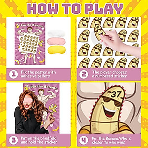 VOSINPADA Bridal Shower Games Pin The Banana on The Hunk Game for Bachelorette Party Games Wedding Engagement Party Games Girls Night Party Games Decorations